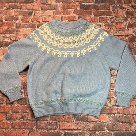 Sweaters | Vintage Jumpers 10 New Wool Fair Isle Sweater Large Cottage ...